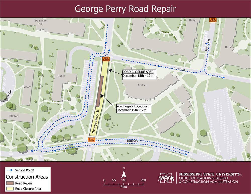 Repair projects temporarily closing George Perry St., Ruby Lane next week | Mississippi State ...